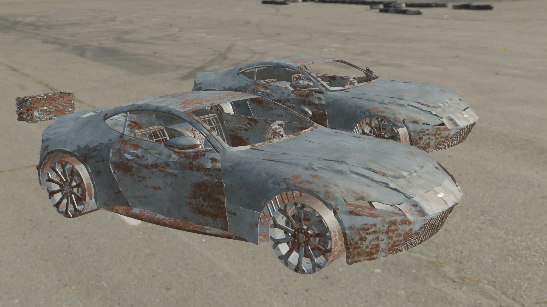 3D Model Rusty Car Aston Martin Vantage - TurboSquid 2124372