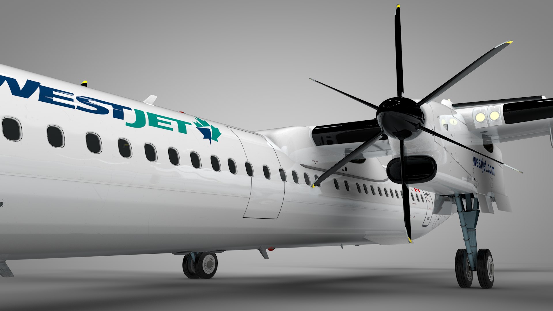 WestJet Bombardier DHC-8 Q400 Dash 8 L1531 3D model - TurboSquid 1809188