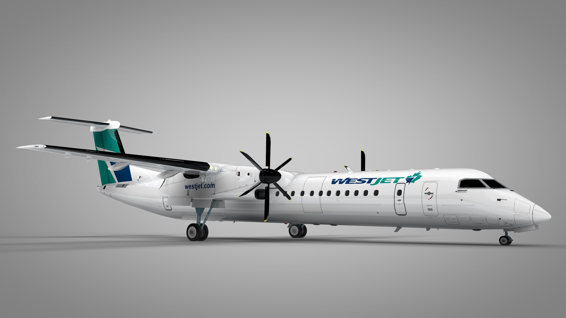 WestJet Bombardier DHC-8 Q400 Dash 8 L1531 3D model - TurboSquid 1809188