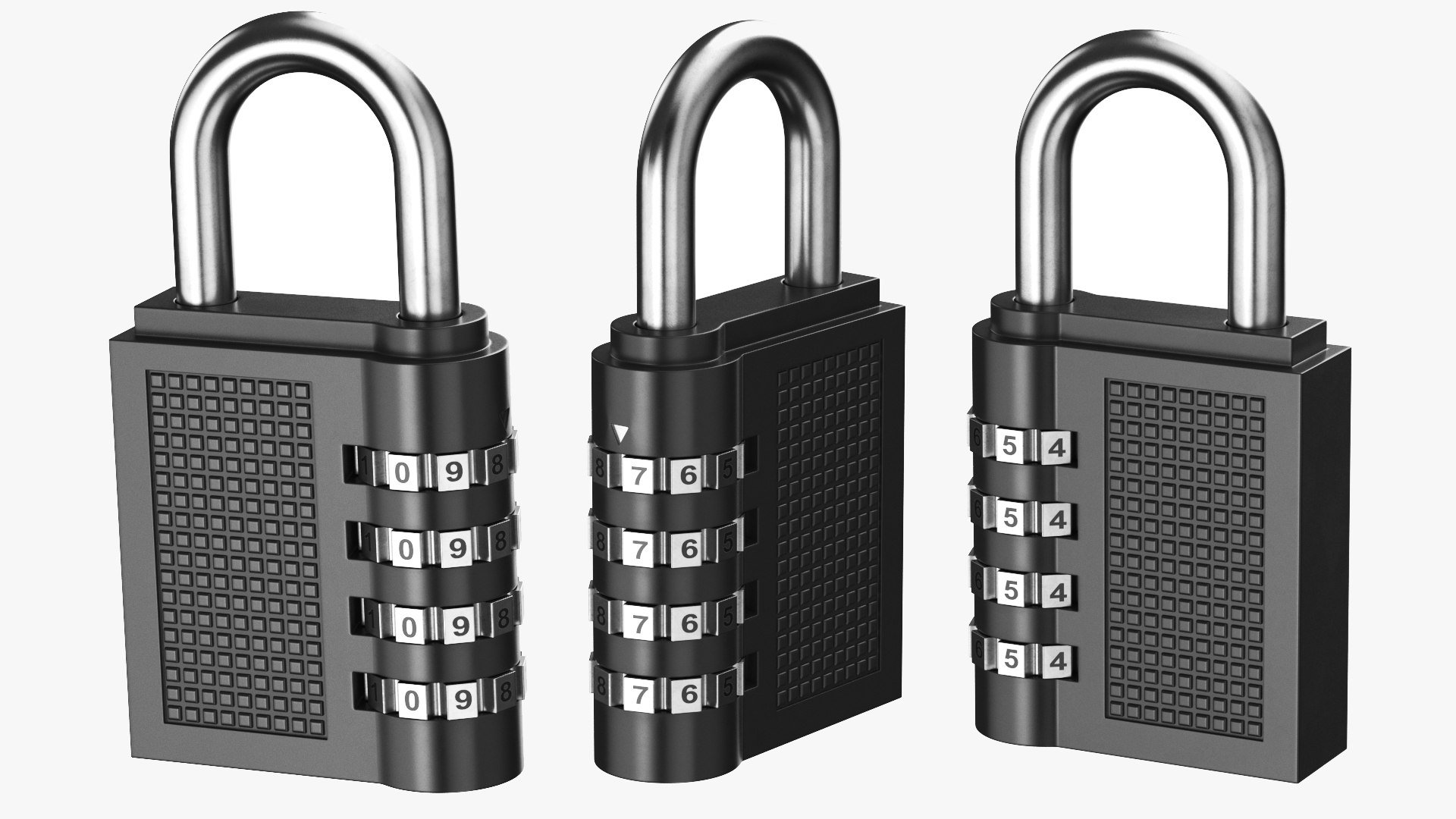 Detailed Combination Padlock Black 3D Model - TurboSquid 2271988