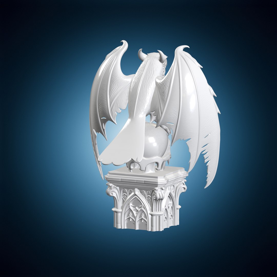 Gargoyle Raven On Skull 3D Print Model 3D Model - TurboSquid 2548812