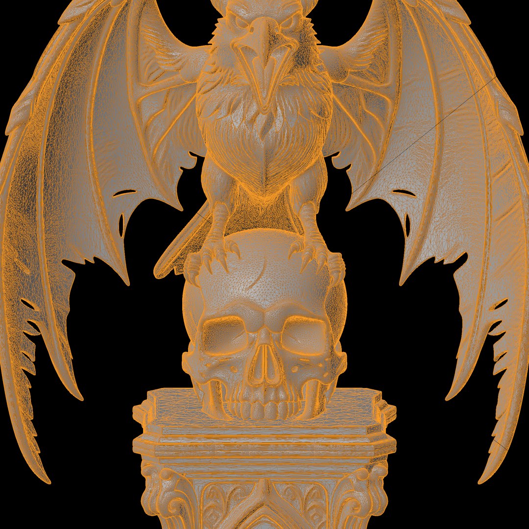 Gargoyle Raven On Skull 3D Print Model 3D Model - TurboSquid 2548812