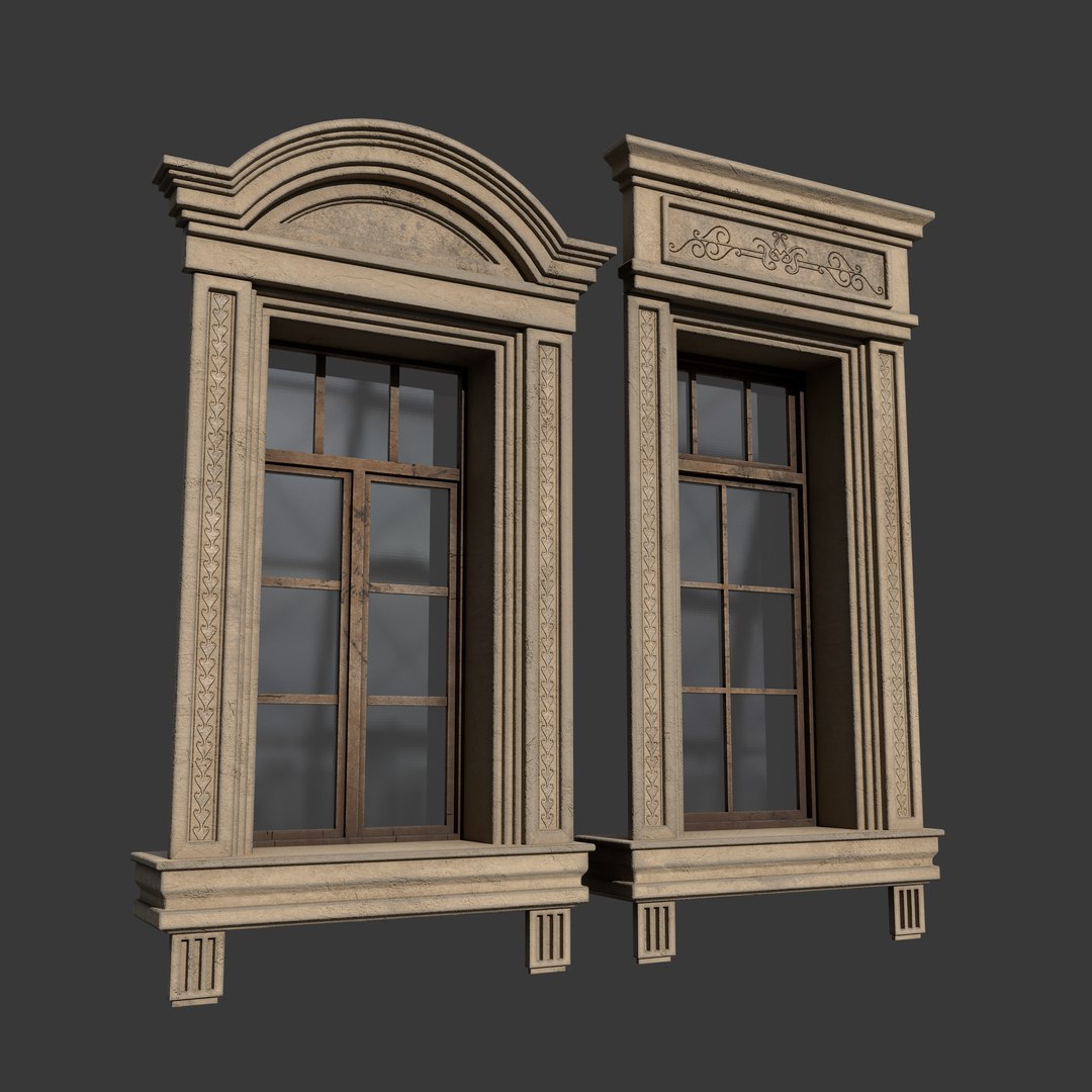 3D Model Classic Cartoon PBR Modular Windows Collection 1 - TurboSquid ...