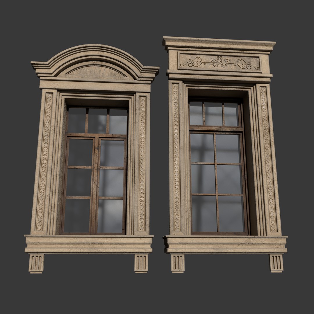 3D Model Classic Cartoon PBR Modular Windows Collection 1 - TurboSquid ...