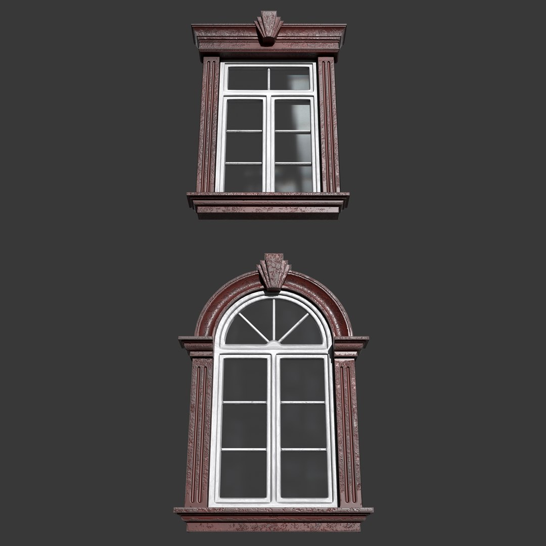 3D Model Classic Cartoon PBR Modular Windows Collection 1 - TurboSquid ...