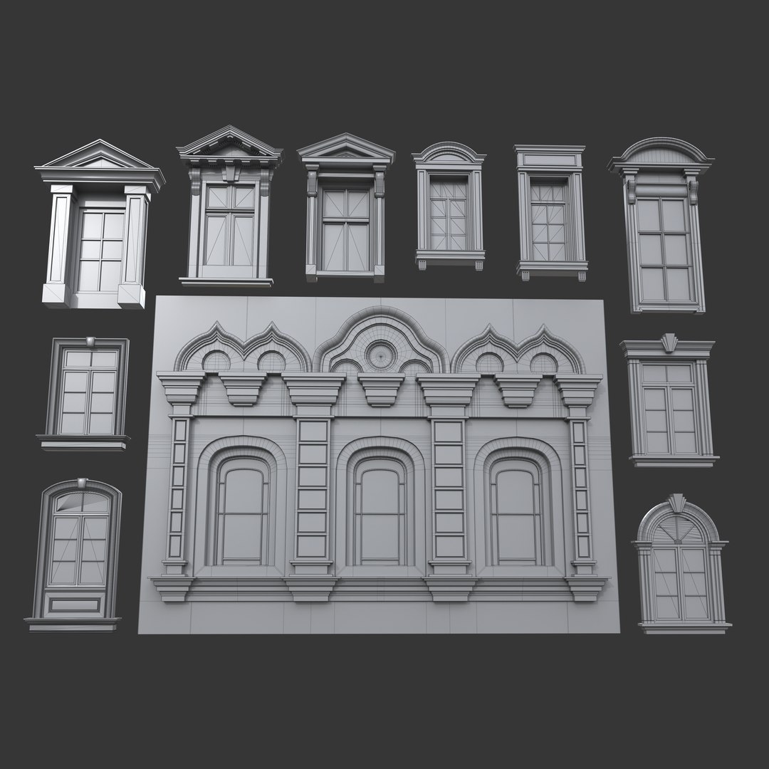 3D Model Classic Cartoon PBR Modular Windows Collection 1 - TurboSquid ...