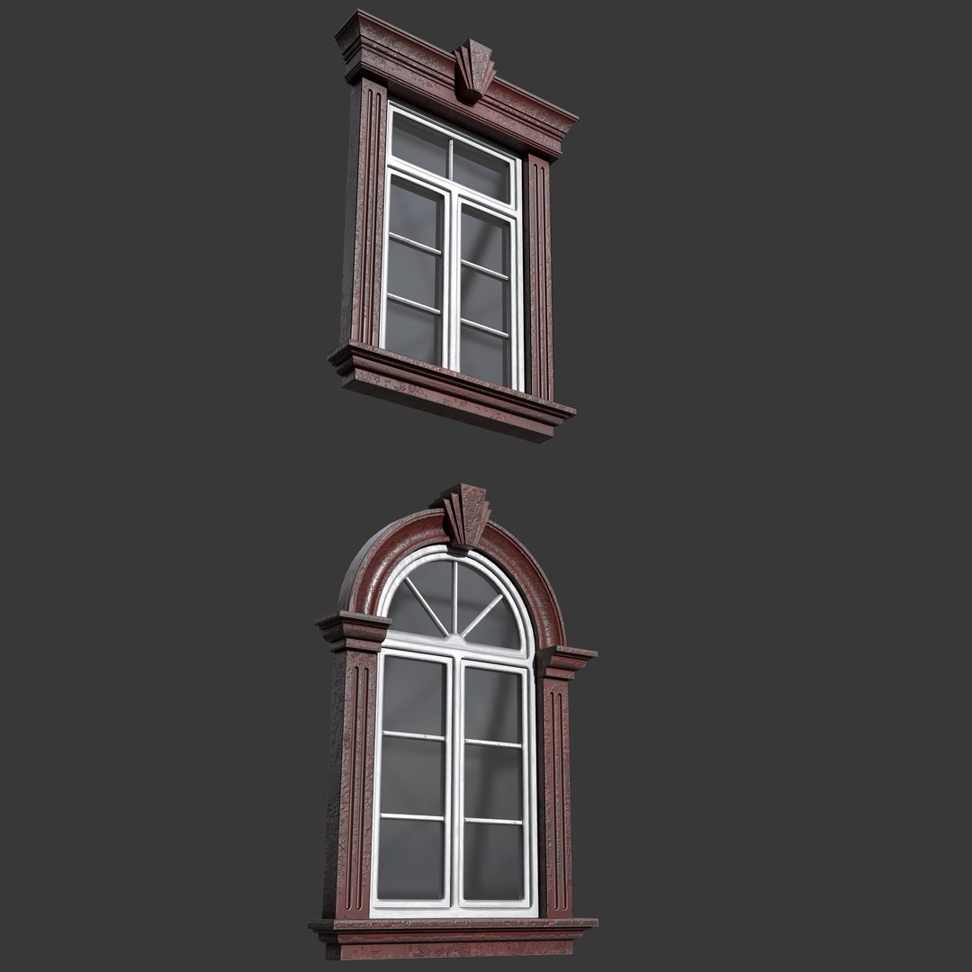 3D Model Classic Cartoon PBR Modular Windows Collection 1 - TurboSquid ...
