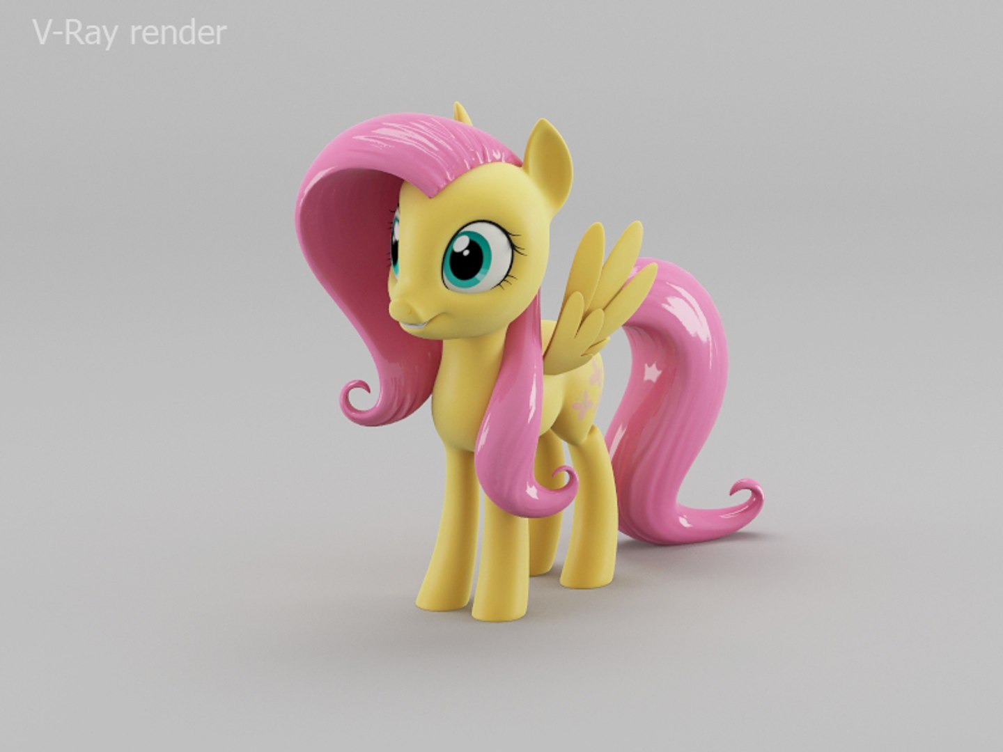 3d model fluttershy corona renders