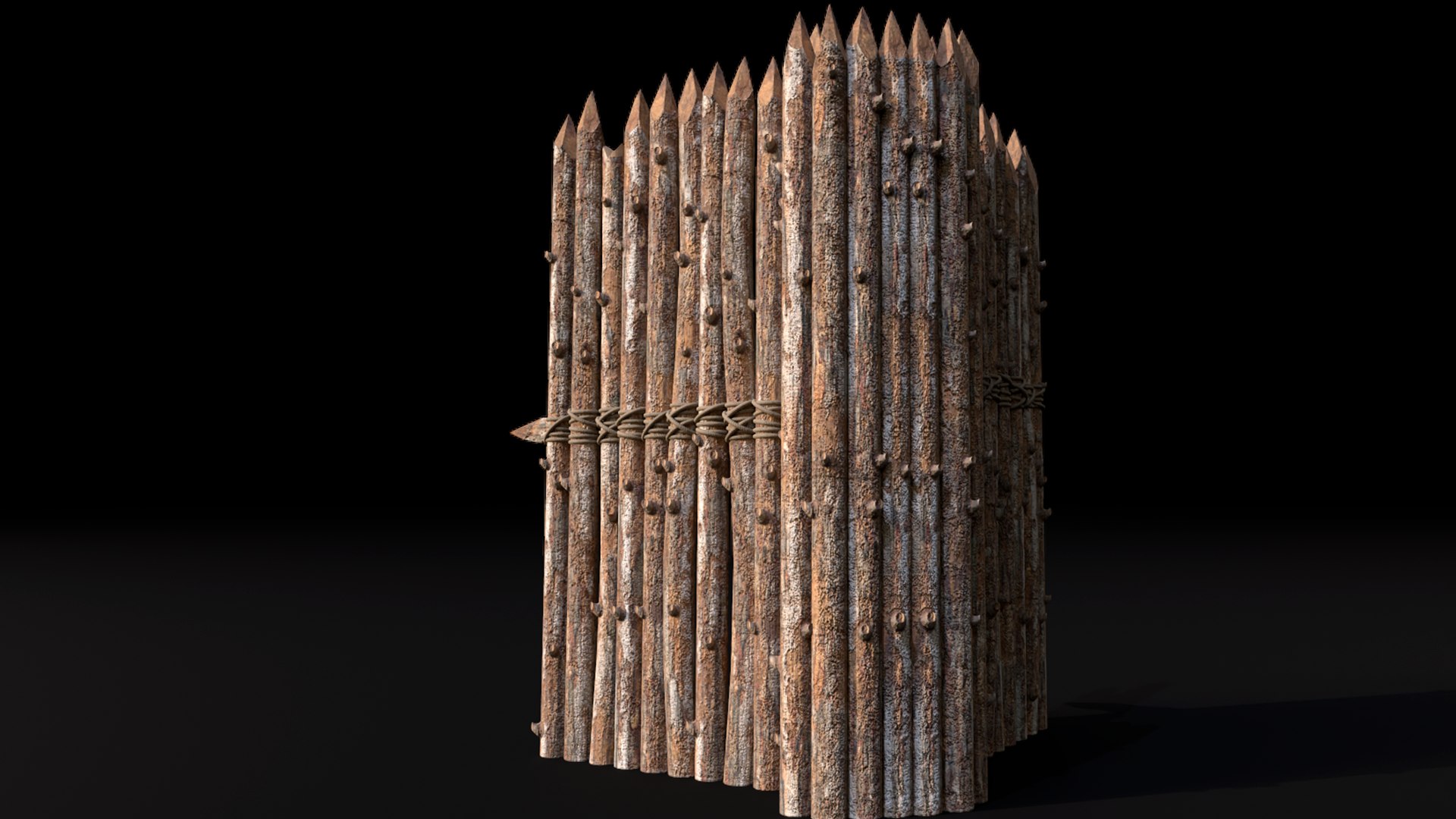 3D Realistic Medieval Logs Fence Palisade Model - TurboSquid 2111516