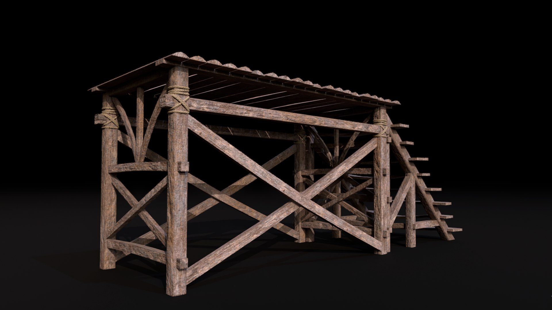 3D Realistic Medieval Logs Fence Palisade Model - TurboSquid 2111516