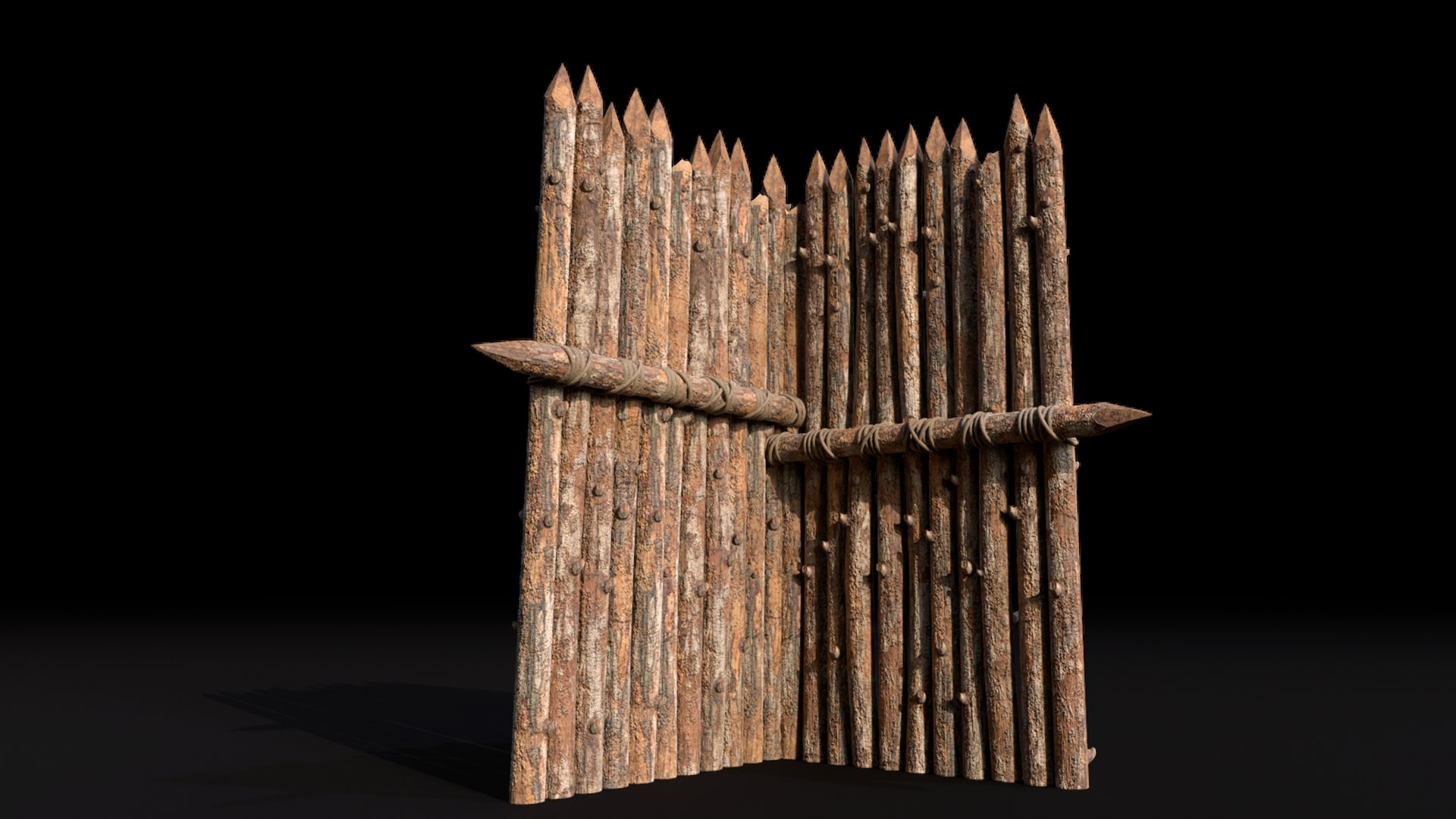 3D Realistic Medieval Logs Fence Palisade Model - TurboSquid 2111516