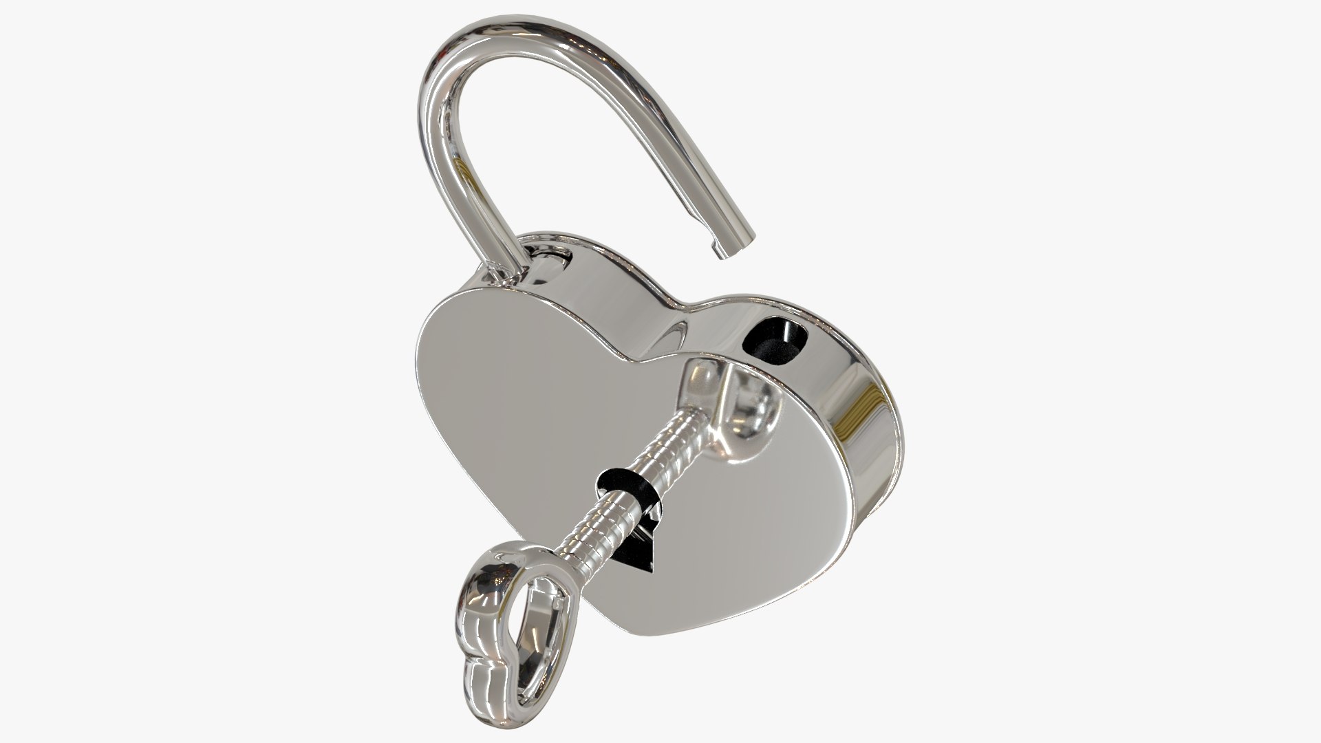 Heart Shaped Metal Padlock With Key 3D Model - TurboSquid 1853615