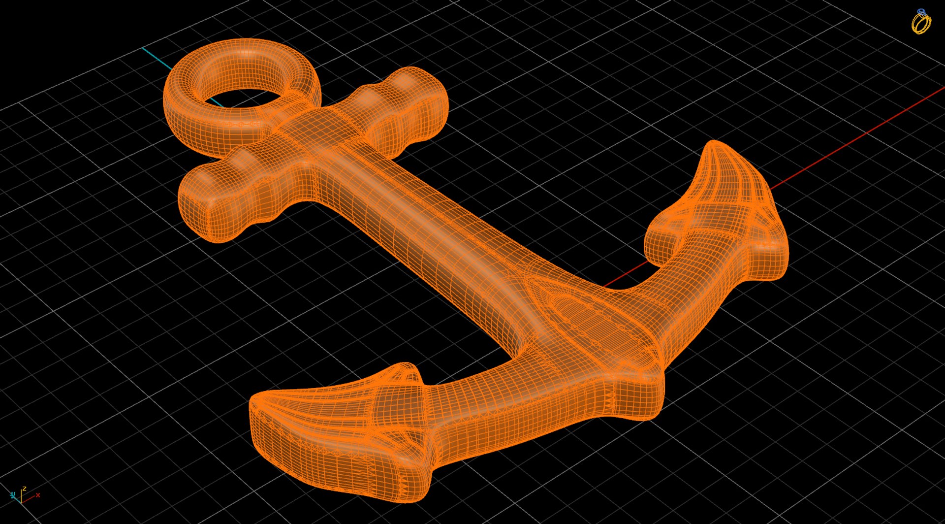 3d Anchors T-splines Model
