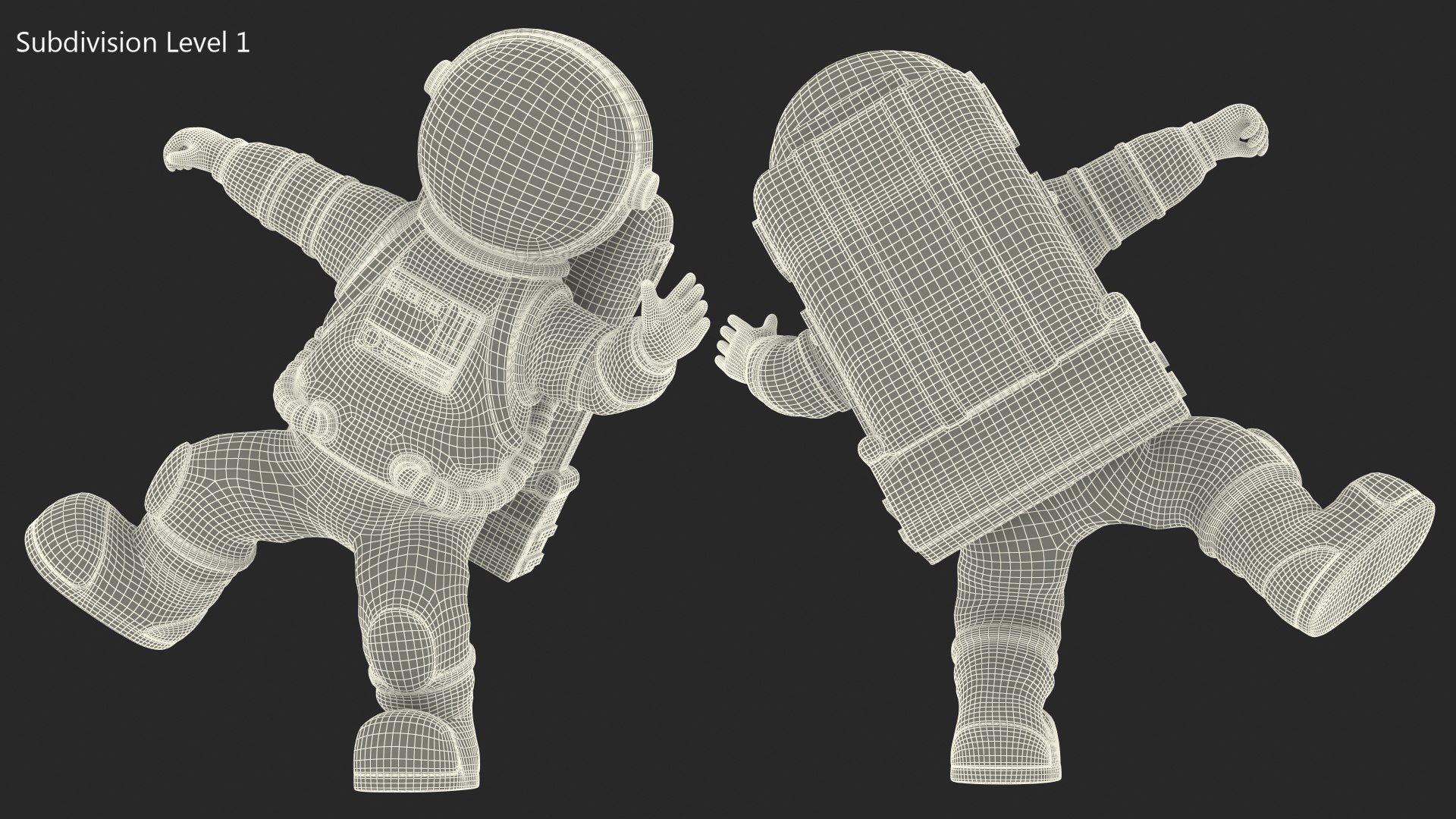 Spaceman Toy Character White Dancing Pose model - TurboSquid 1907981
