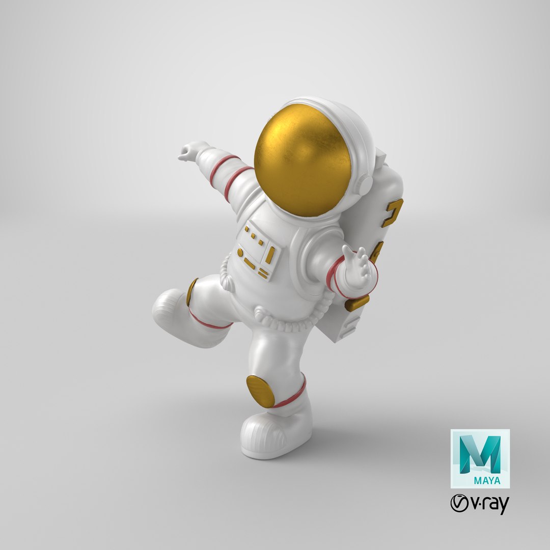 Spaceman Toy Character White Dancing Pose model - TurboSquid 1907981