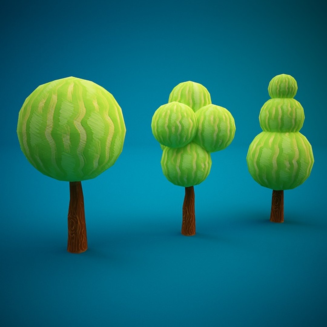 c4d cartoon trees
