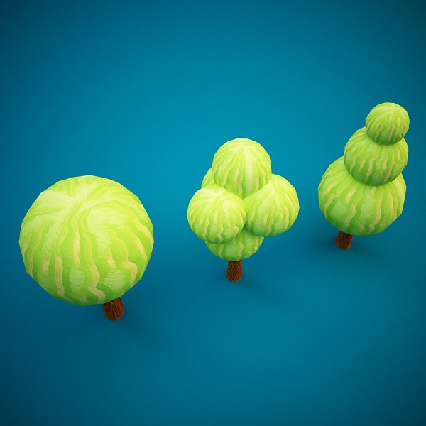 c4d cartoon trees
