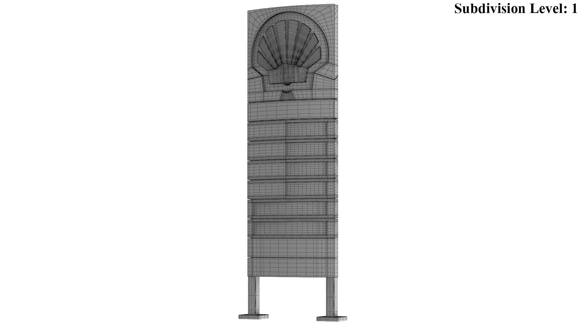 3D Detailed Shell Sign Board Model - TurboSquid 2037662