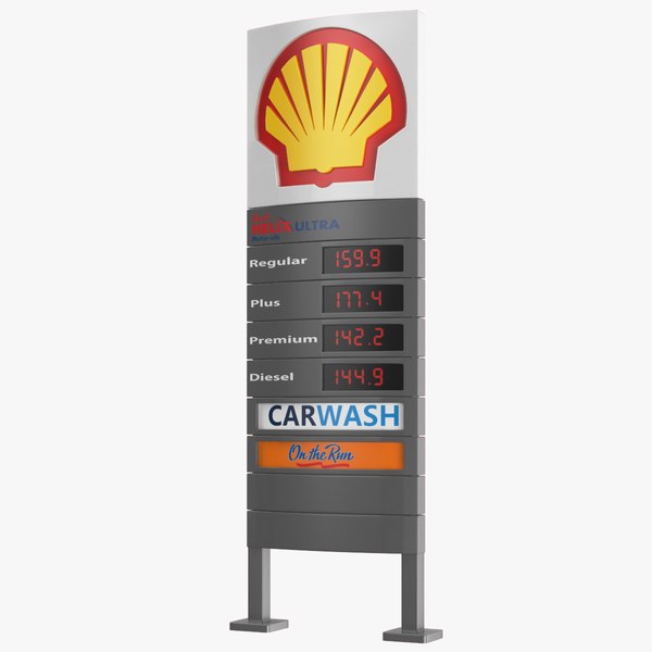 3D Detailed Shell Sign Board model - TurboSquid 2037662