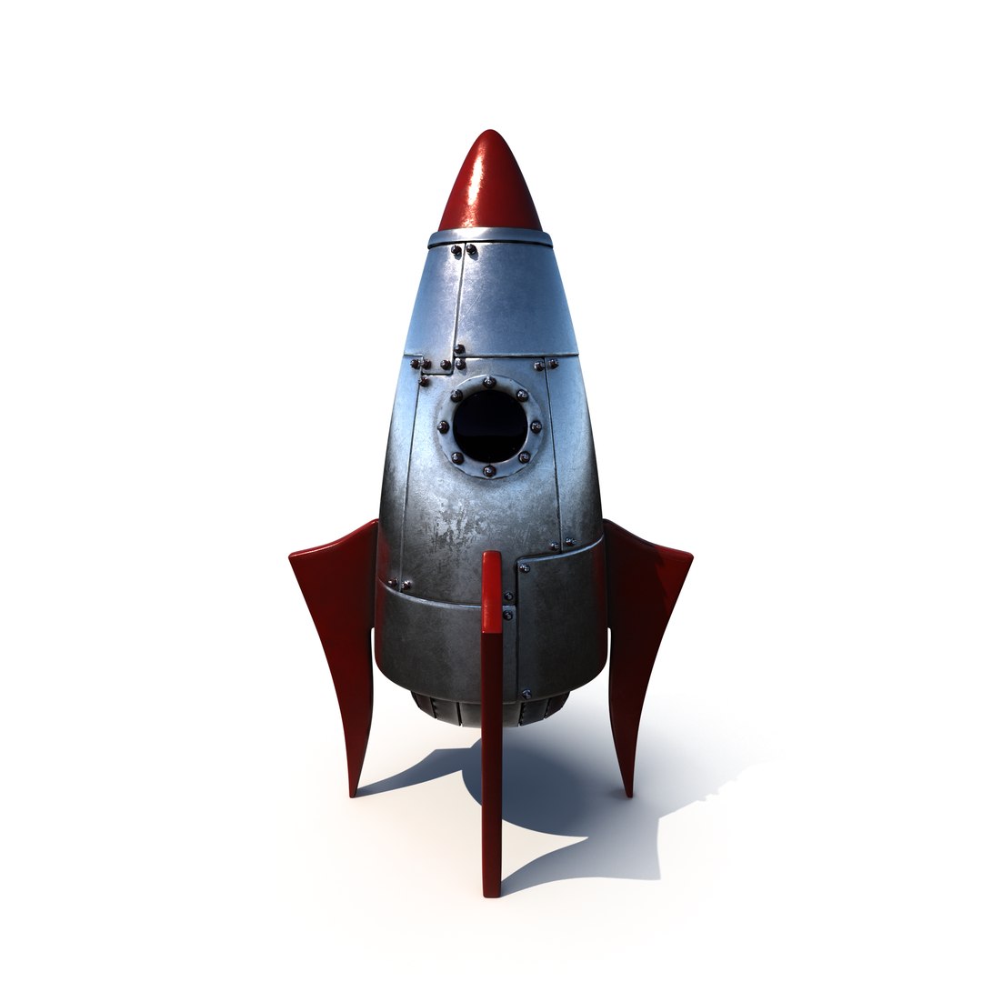 3D Cartoon Rocket Chrome Model - TurboSquid 1641760
