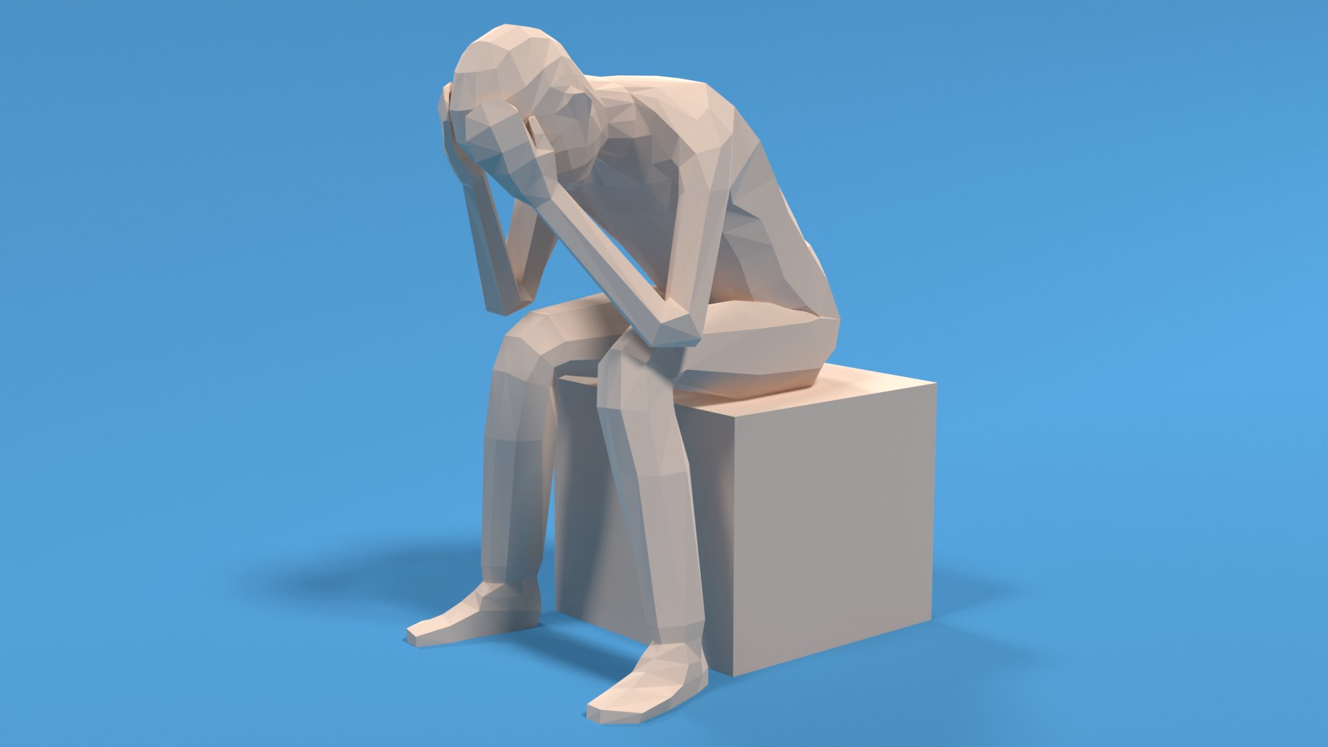 Low Poly Kid Sitting Sad 3D Model - TurboSquid 1845345