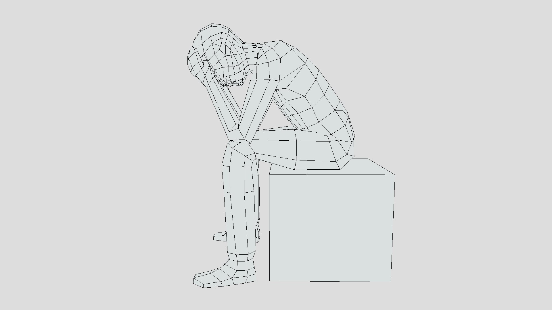 Low Poly Kid Sitting Sad 3D Model - TurboSquid 1845345