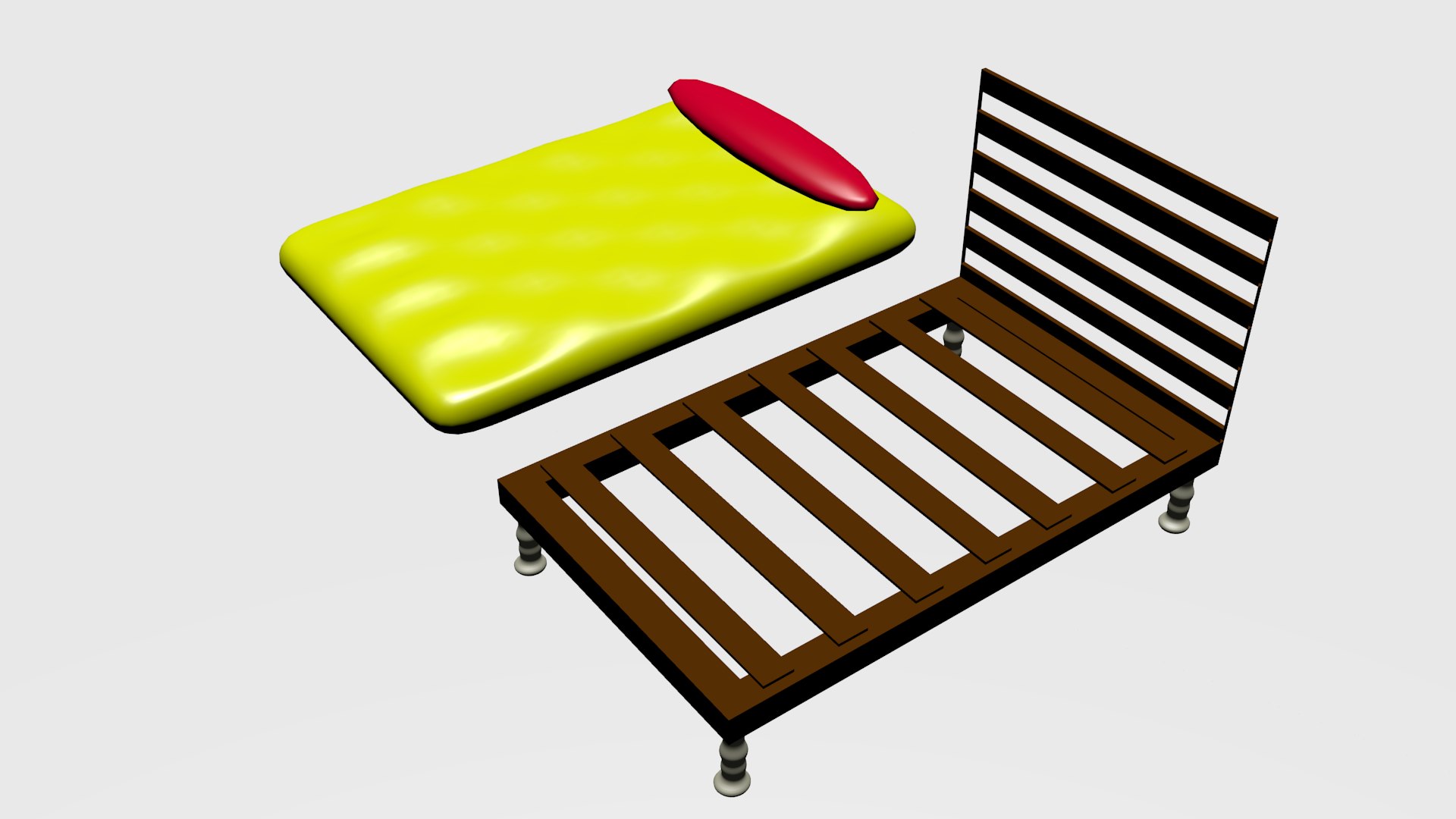Cartoon Bed Model - TurboSquid 1721347