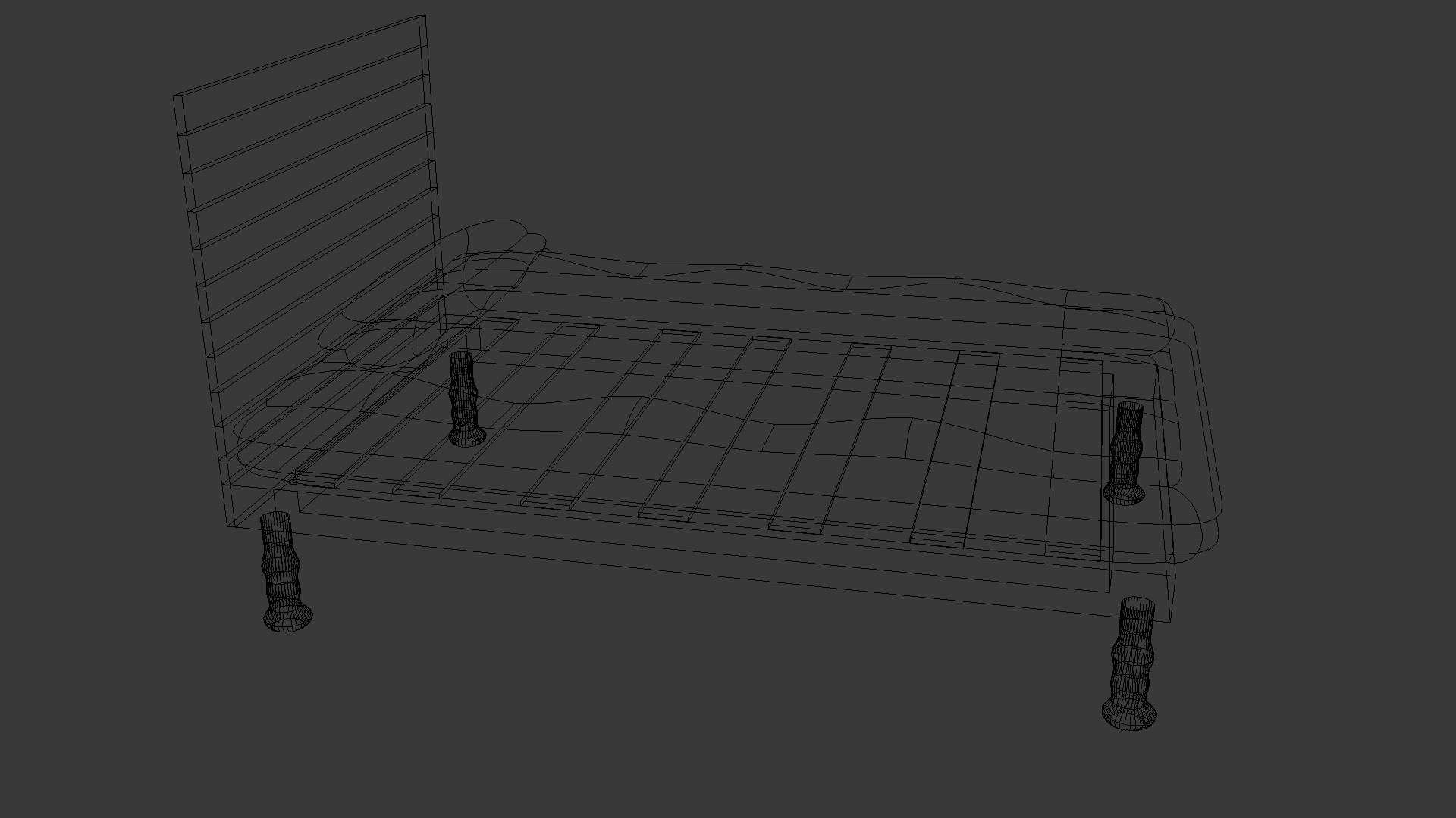 Cartoon Bed Model - TurboSquid 1721347