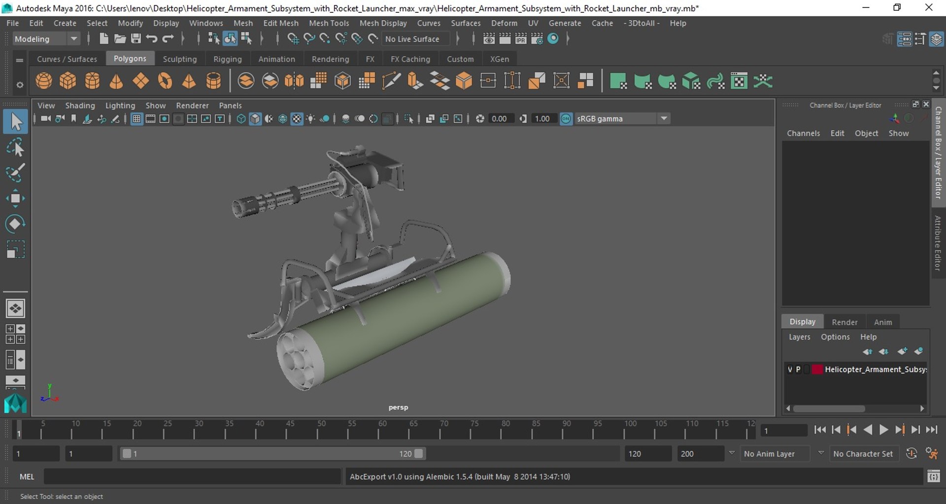3D model Helicopter Armament Subsystem with Rocket Launcher ...