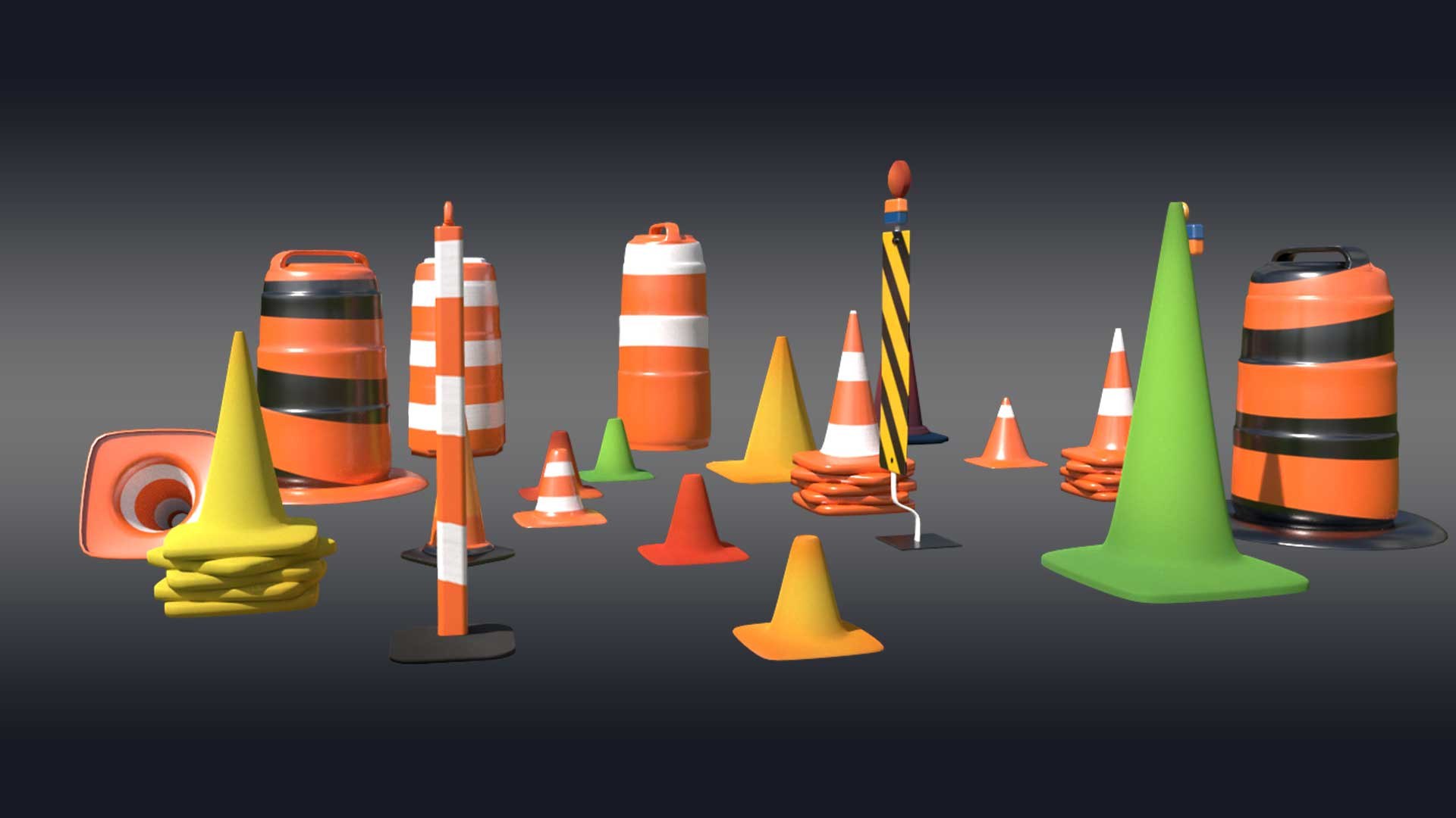 3D Traffic Cones Pack Model - TurboSquid 2433289