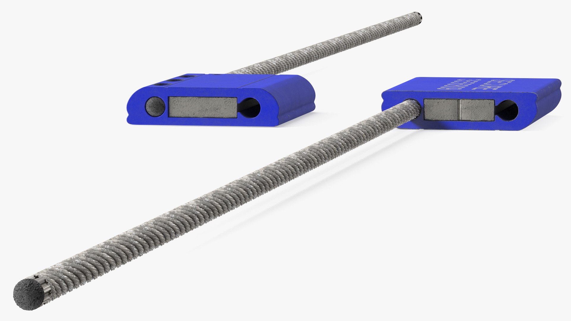 3D Blue Tight Steel Cable Seal Straight - TurboSquid 2051114