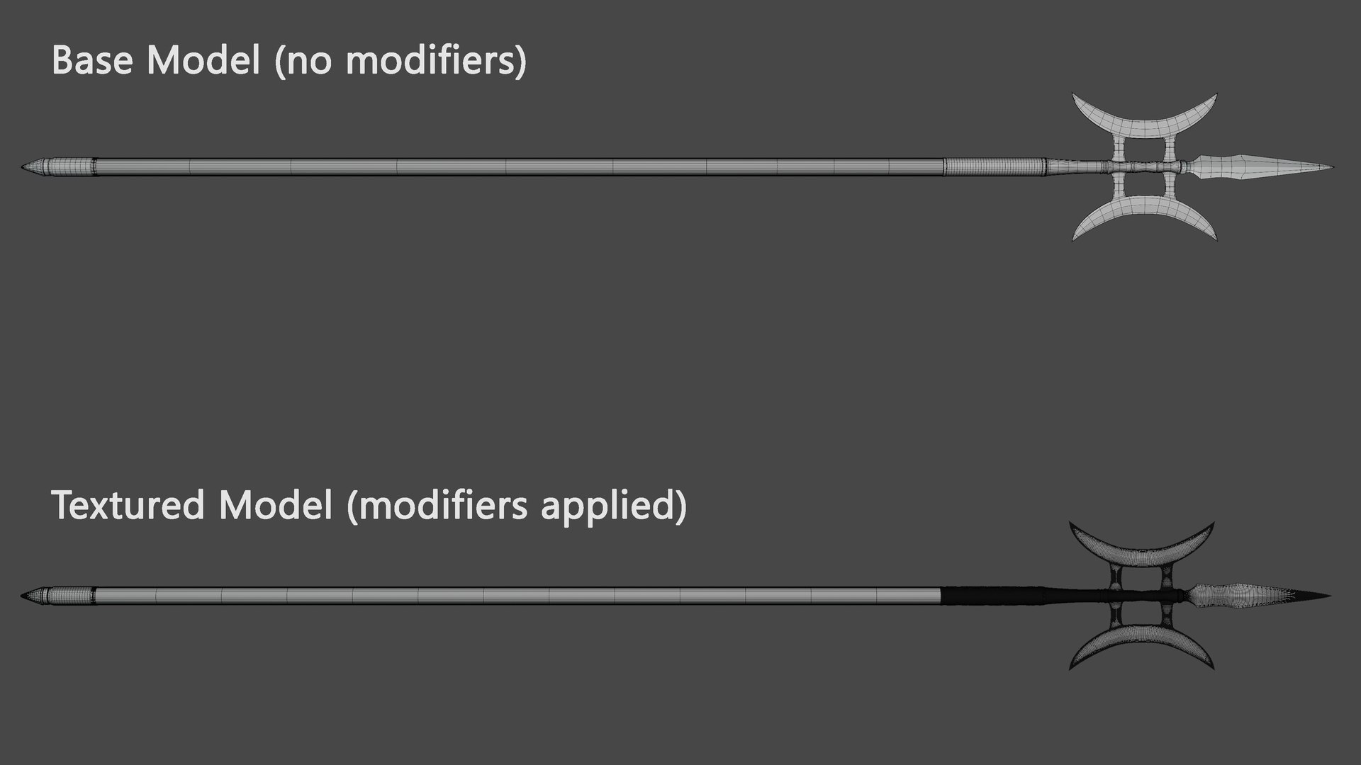 Chinese Polearm - Fangtian Ji - Double Moon Halberd 3D - TurboSquid 2044929