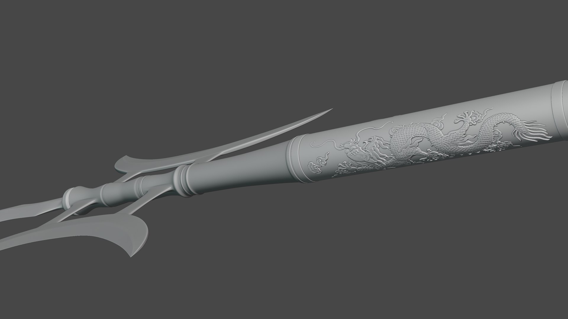 Chinese Polearm - Fangtian Ji - Double Moon Halberd 3D - TurboSquid 2044929
