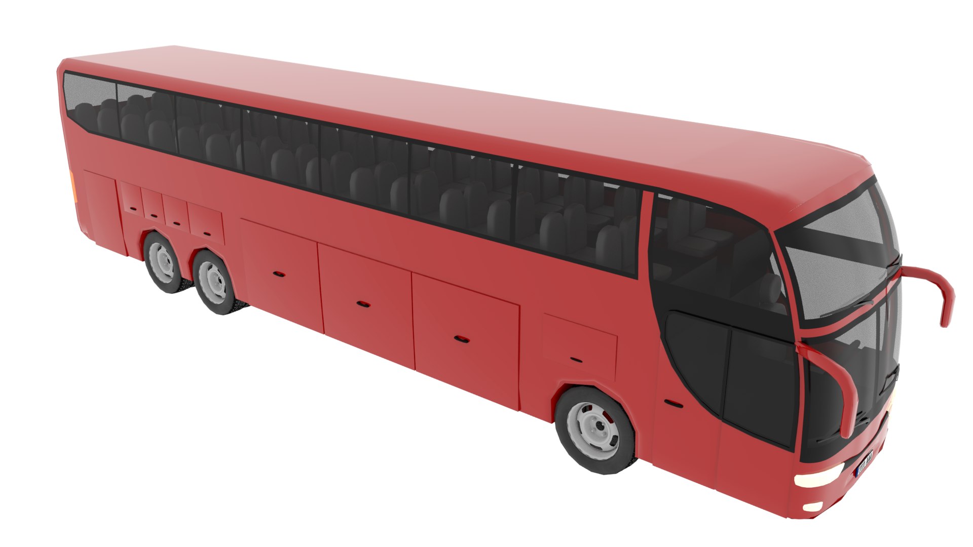 3D Model Travel Bus Red - TurboSquid 1894938