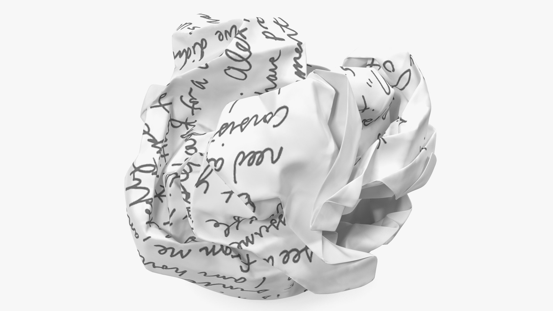3D crumpled paper ball text model - TurboSquid 1511242