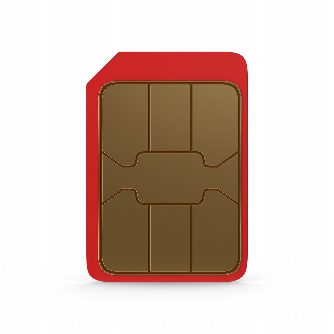 Red Nano Sim Card 3D Model - TurboSquid 2033519