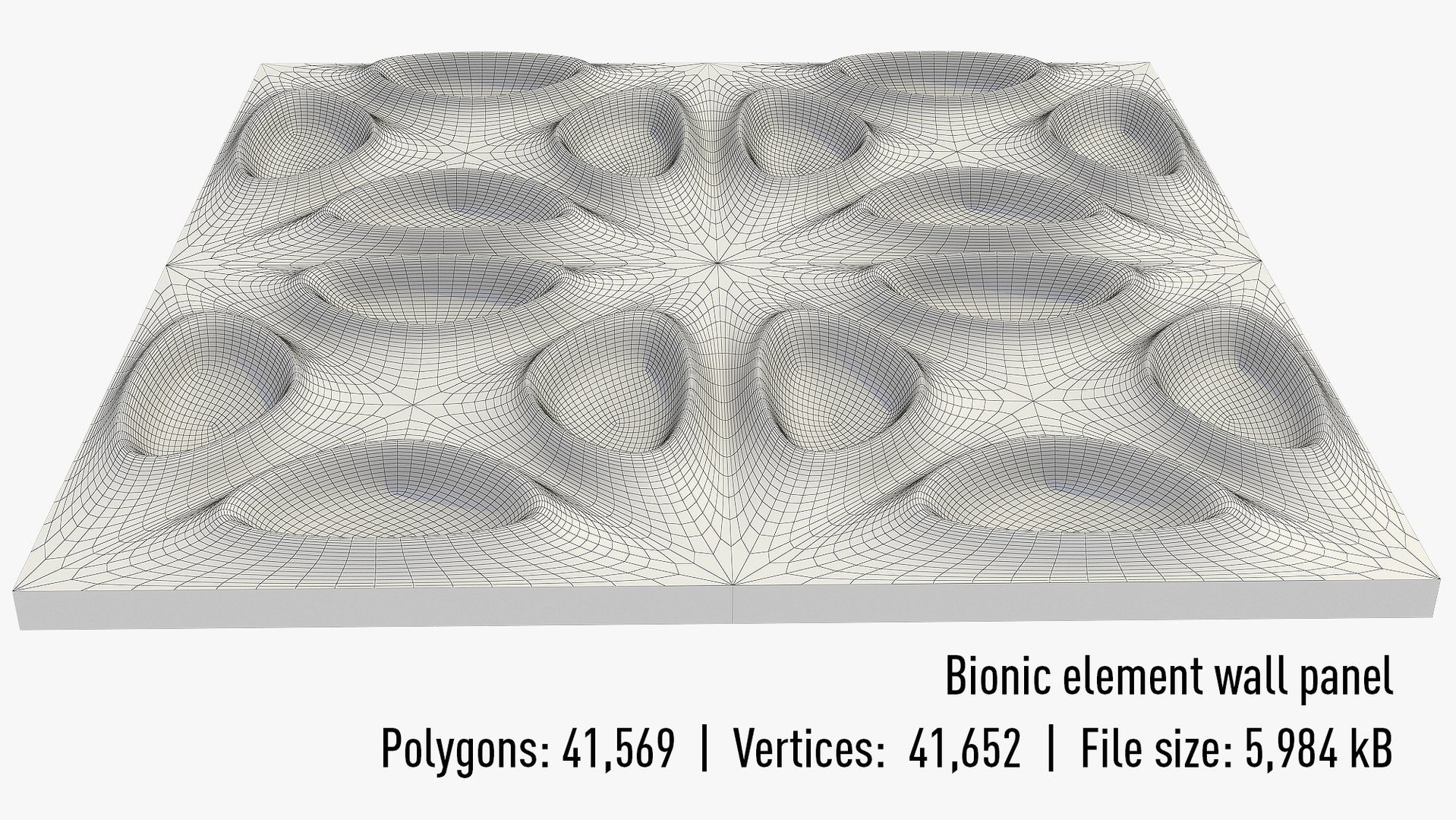 Bionic element wall panel 3D model - TurboSquid 1419749