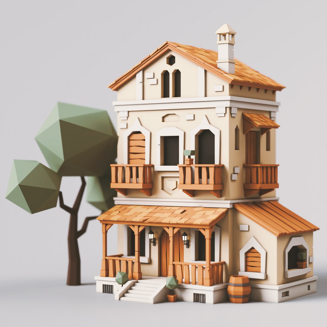3D Model Low Poly House 02 - TurboSquid 2401800