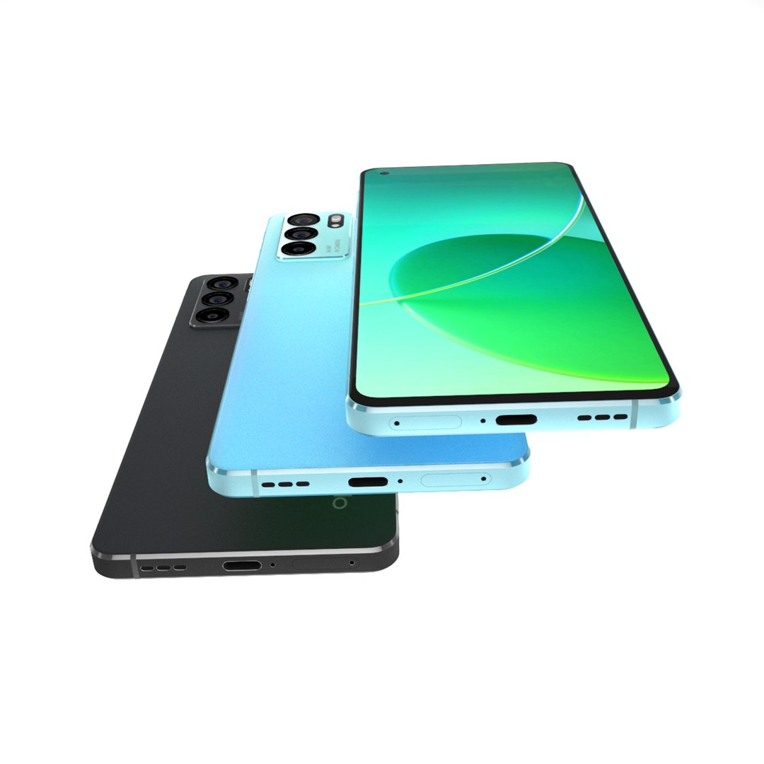 Oppo Reno6 5G Black And Blue Colors 3D - TurboSquid 1907499