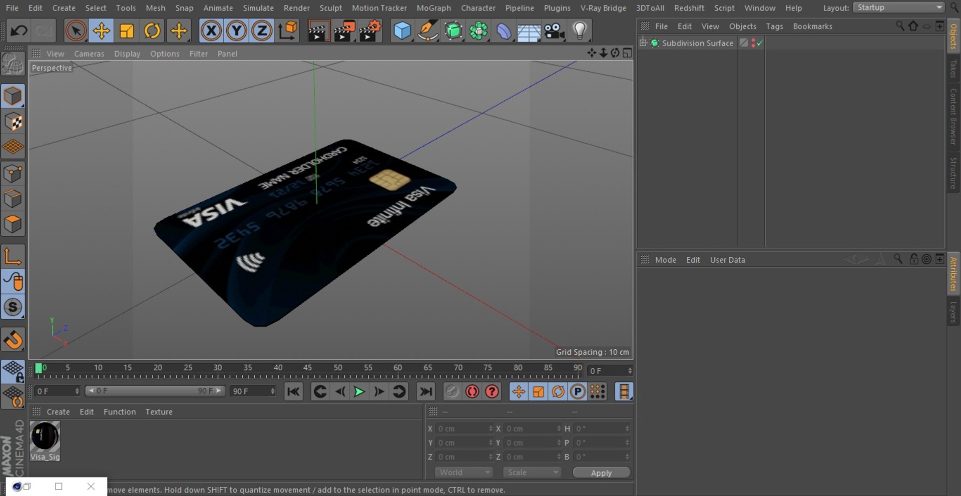 3D Visa Signature Credit Card Model - TurboSquid 2045909