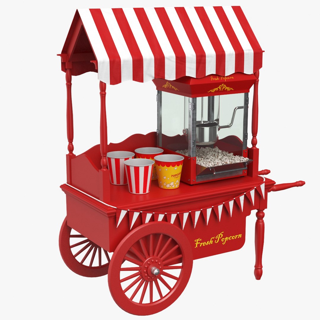 Real popcorn cart 3D model - TurboSquid 1498445