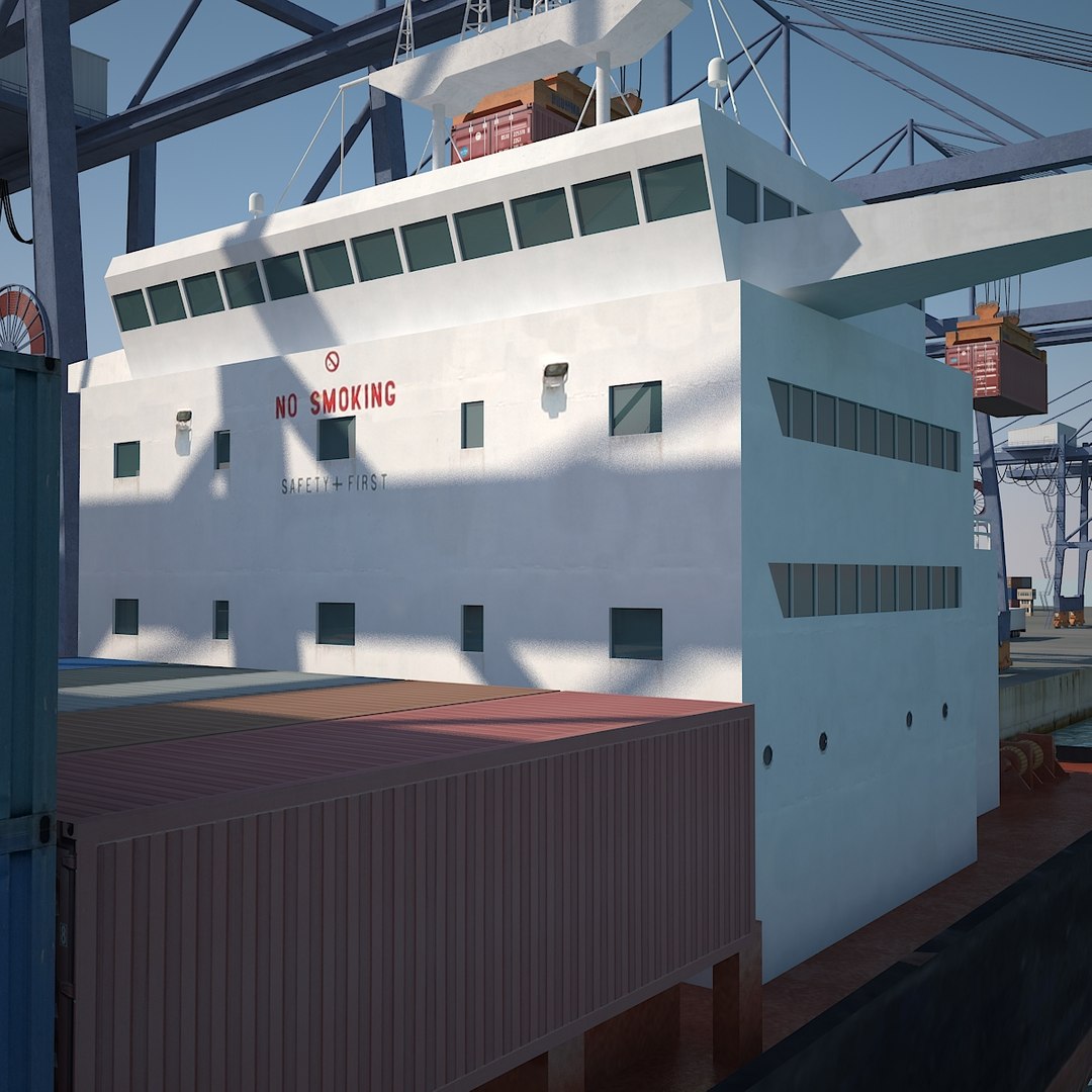 port cargo crane 3d model