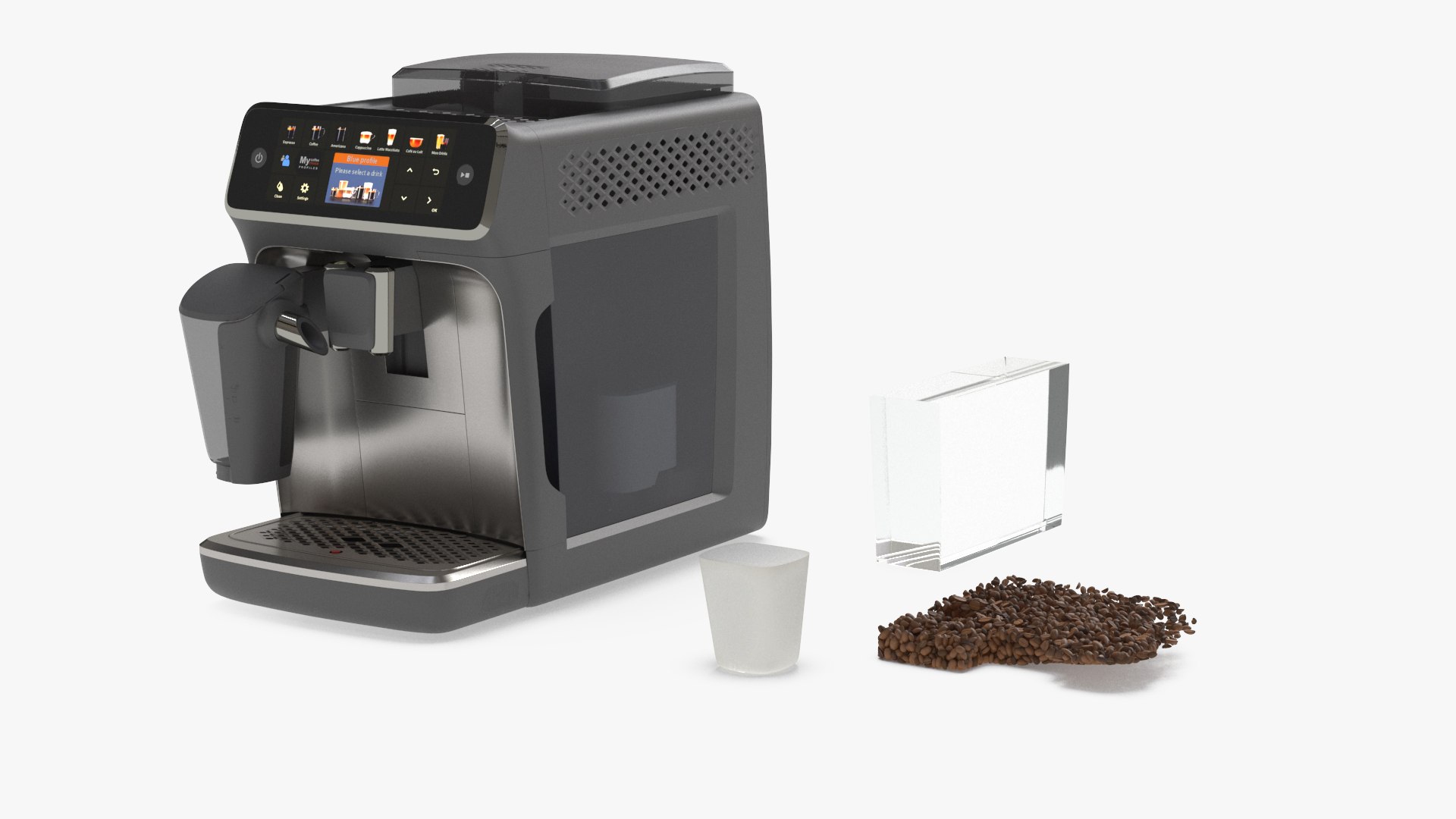 3D Model Automatic Espresso Machine Grey In Working Order - TurboSquid ...