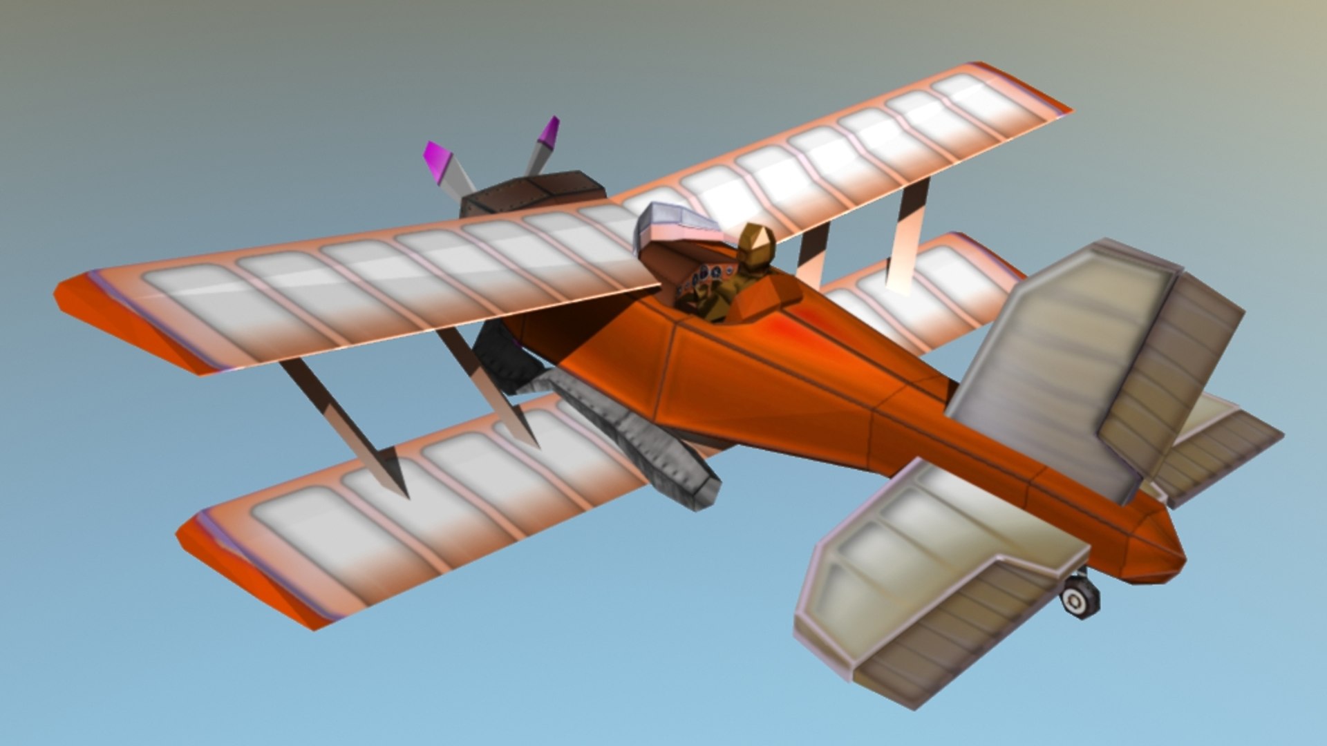 planes low-poly propeller 3d model