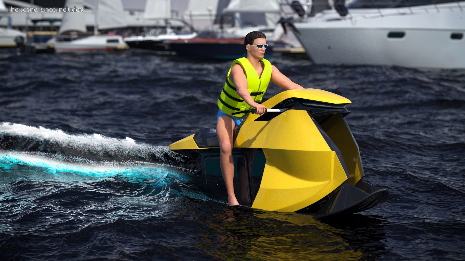 Yellow Electric Jet Ski Rigged 3D Model - TurboSquid 2381742