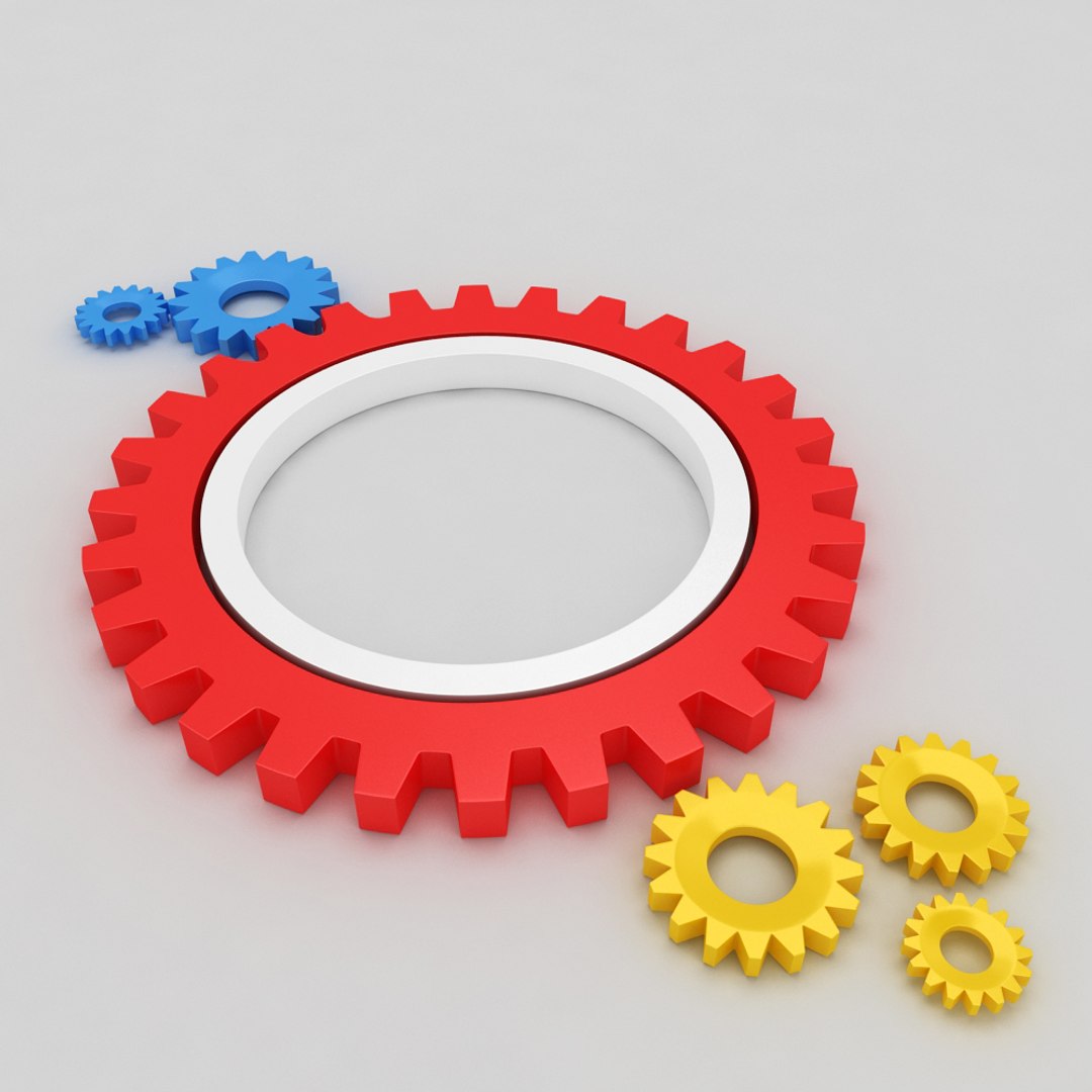 3d mechanical machine gears