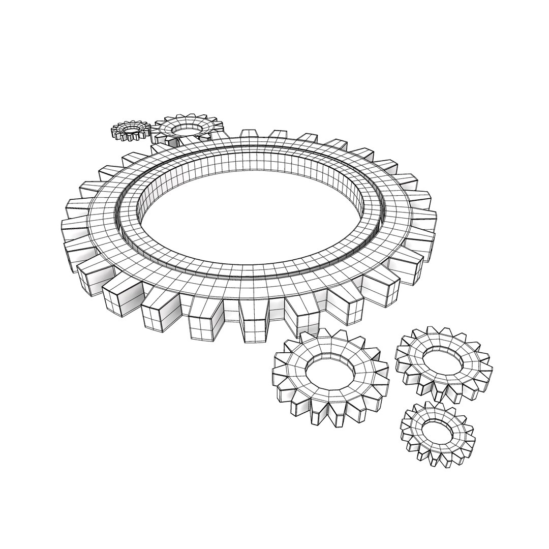 3d mechanical machine gears