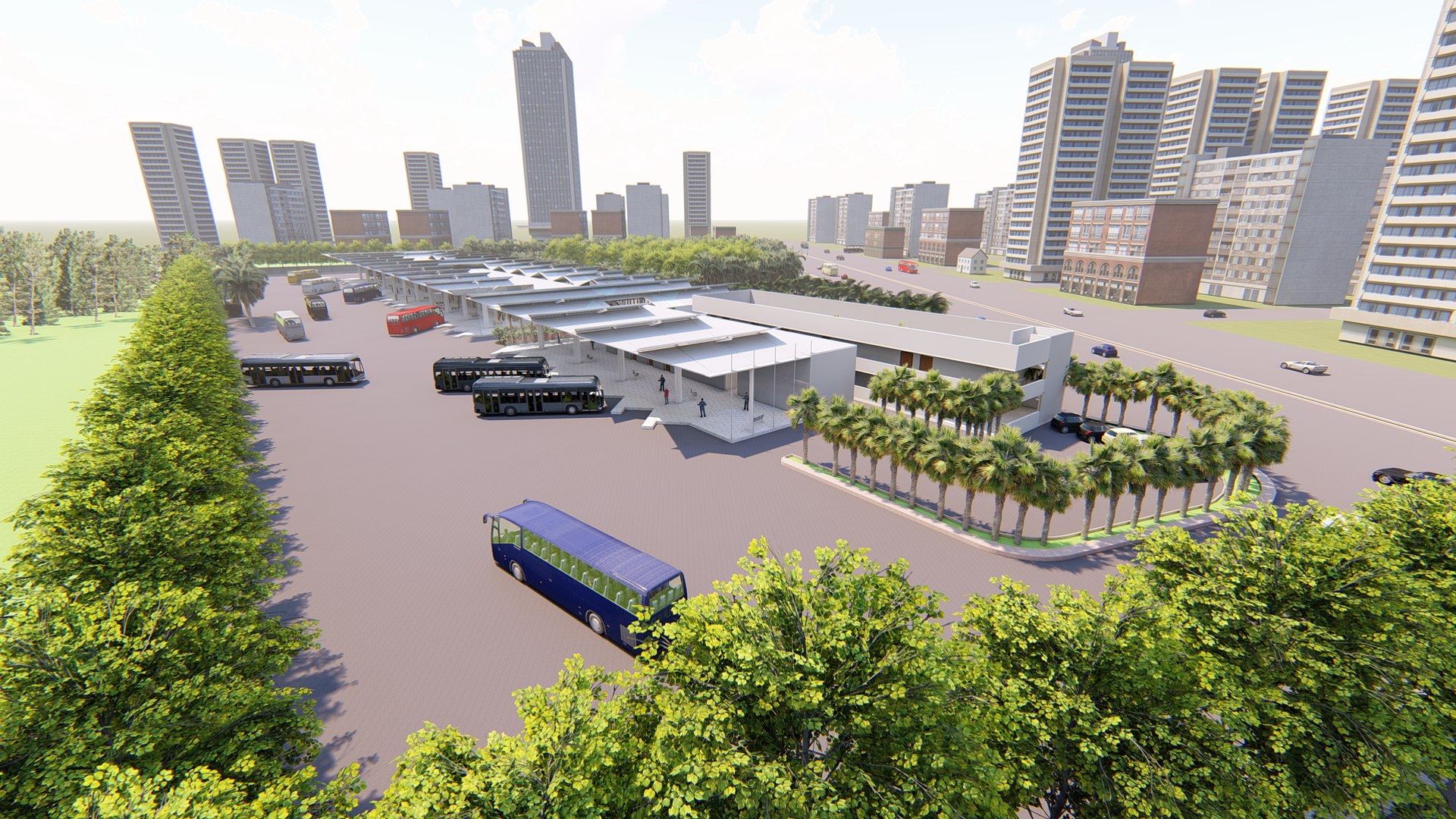Bus Terminal 3d Model Turbosquid 1363637