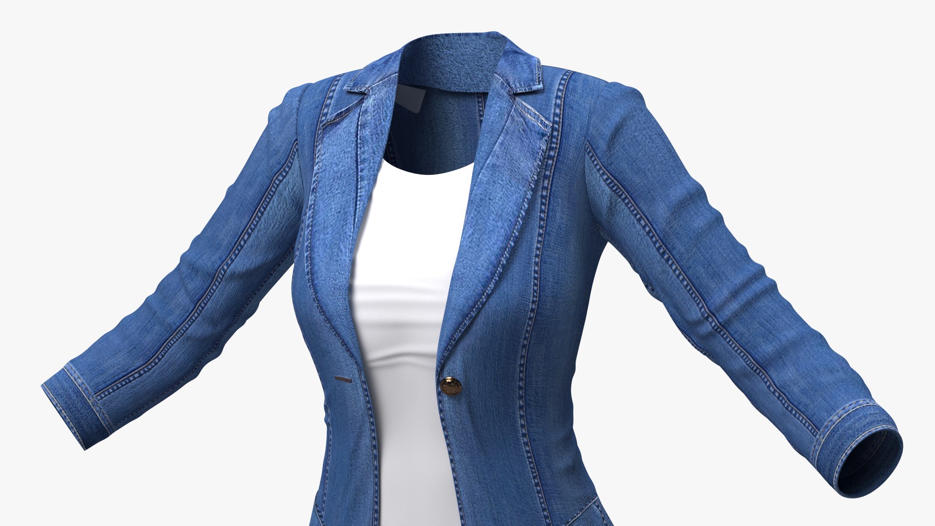 Womens Urban Style Clothes With Denim Jacket 3D Model - TurboSquid 1793910