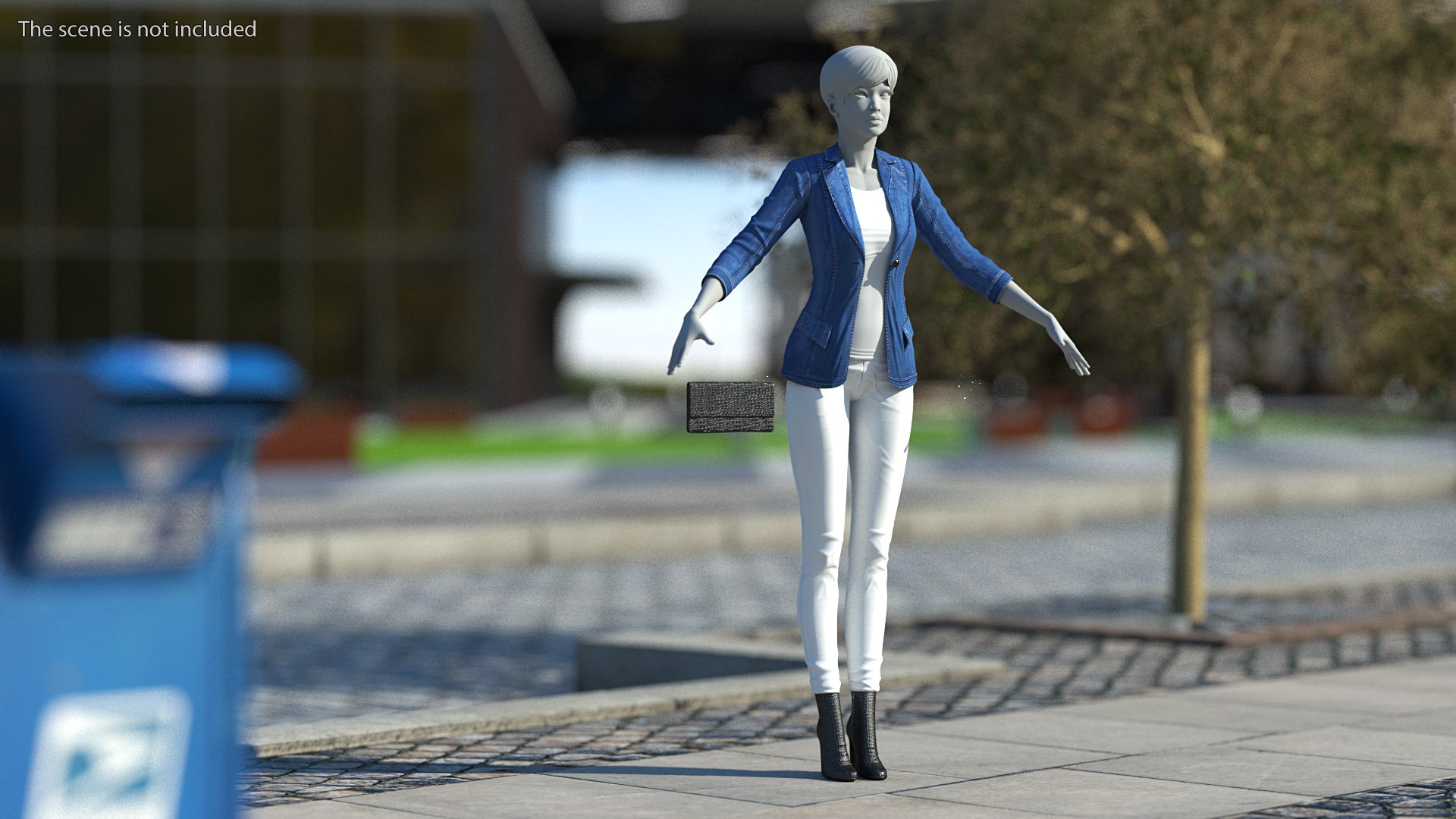Womens Urban Style Clothes With Denim Jacket 3D Model - TurboSquid 1793910